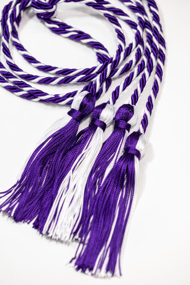 Purple White (SET 2x Cords) Graduation Cords Honor Cords Ideal for ...