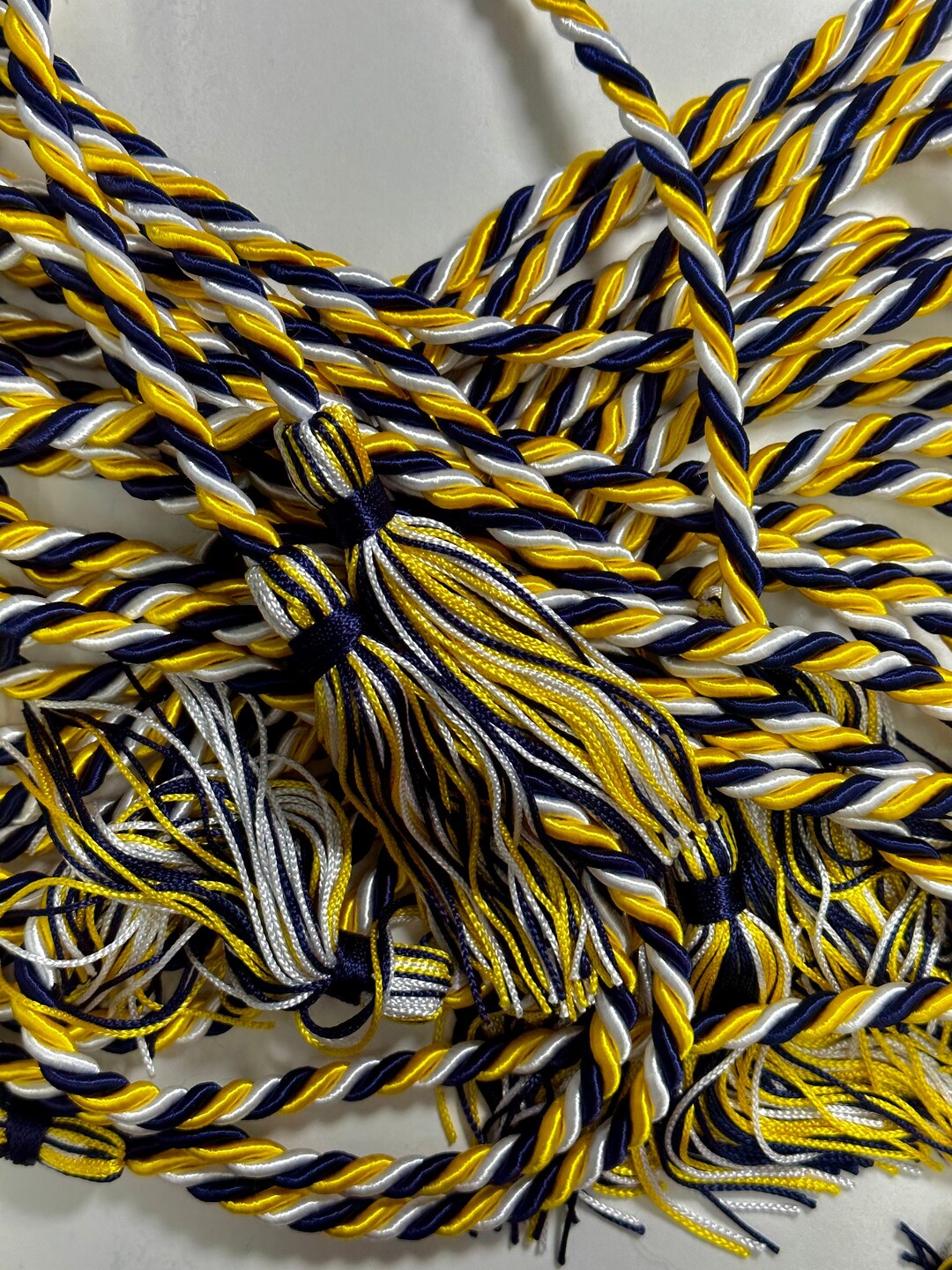 Navy Blue, Yellow Gold, White Graduation Cords Honor Cords !!!NEED MORE ...