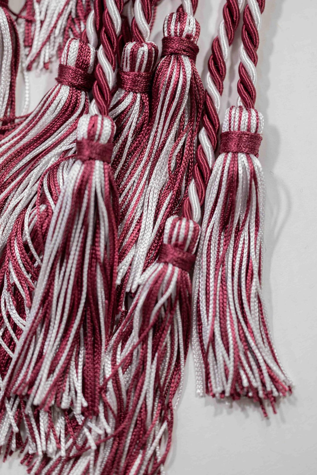 Maroon, Maroon, White Graduation Cord, Honor Cord, Twisted Cord, Silk ...