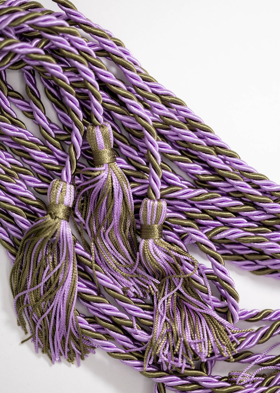 Lilac and Olive Graduation Cord, Honor Cord, Twisted Cord, Silk Like ...