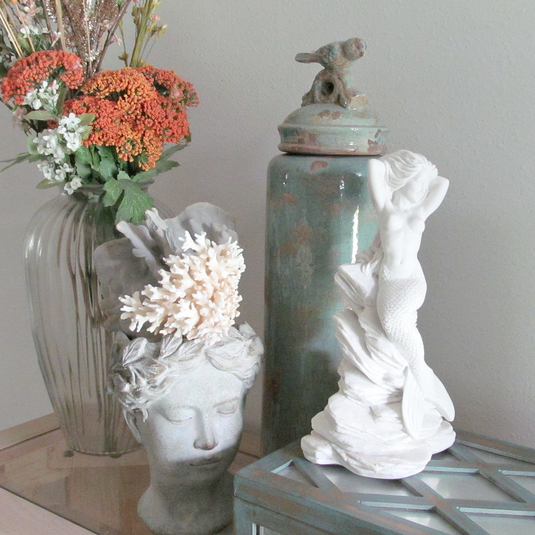 Mermaid Statue Sculpture Sitting, Italian Mermaid Sculpture, Vittoria ...