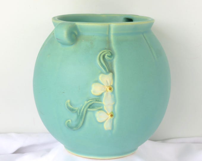 Weller Pottery Turquoise Aqua Blue Vase F4, 6 Inches High by 6 Inches ...