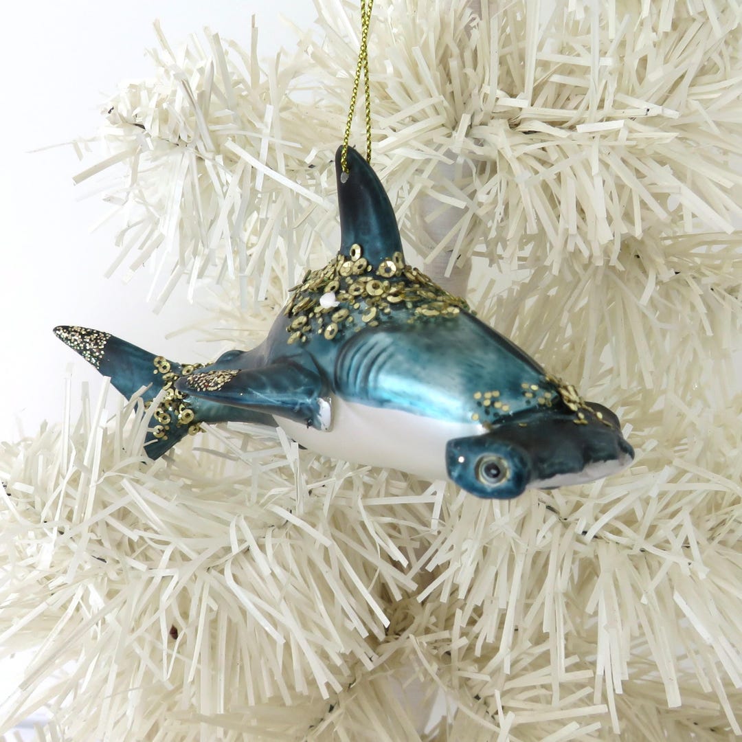 Hammerhead Shark Ornament, Shark Christmas Ornament, Bling Hammerhead ...