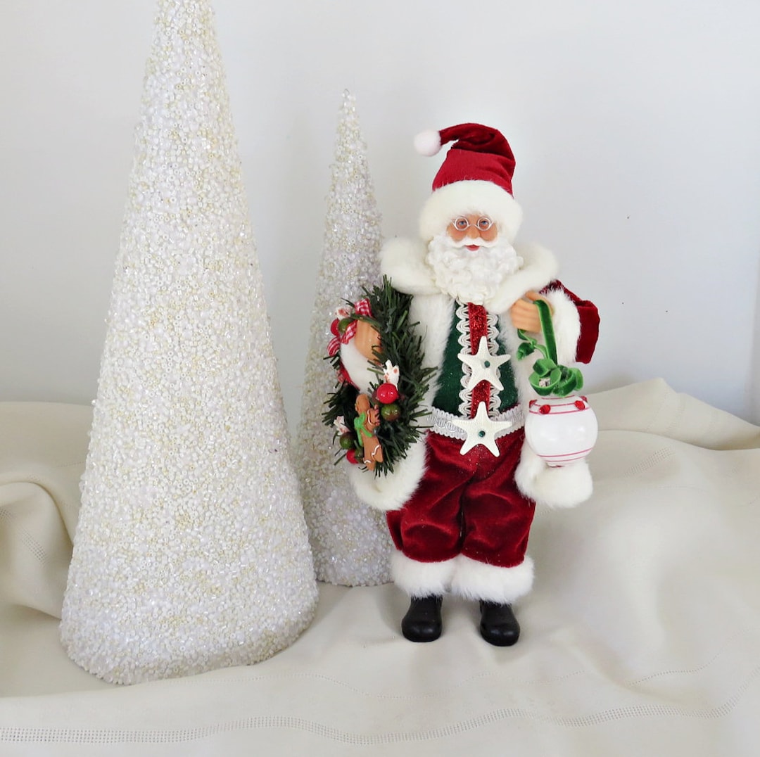 Coastal Beach Santa Figurine or Statue, Christmas Table Decor, Santa ...