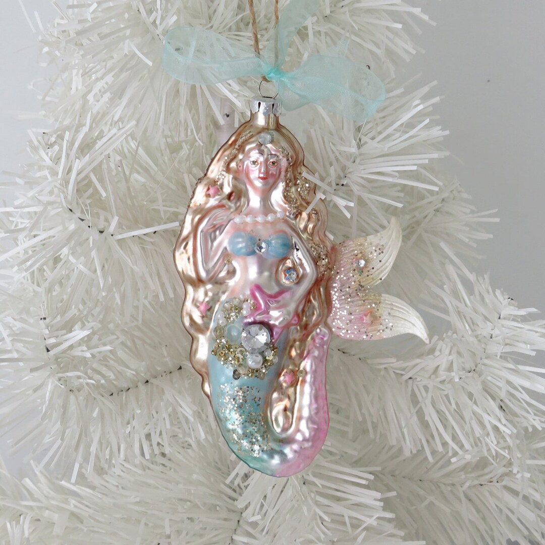 Mermaid Ornament, Mermaid With Starfish, Mermaid Bling for Christmas ...