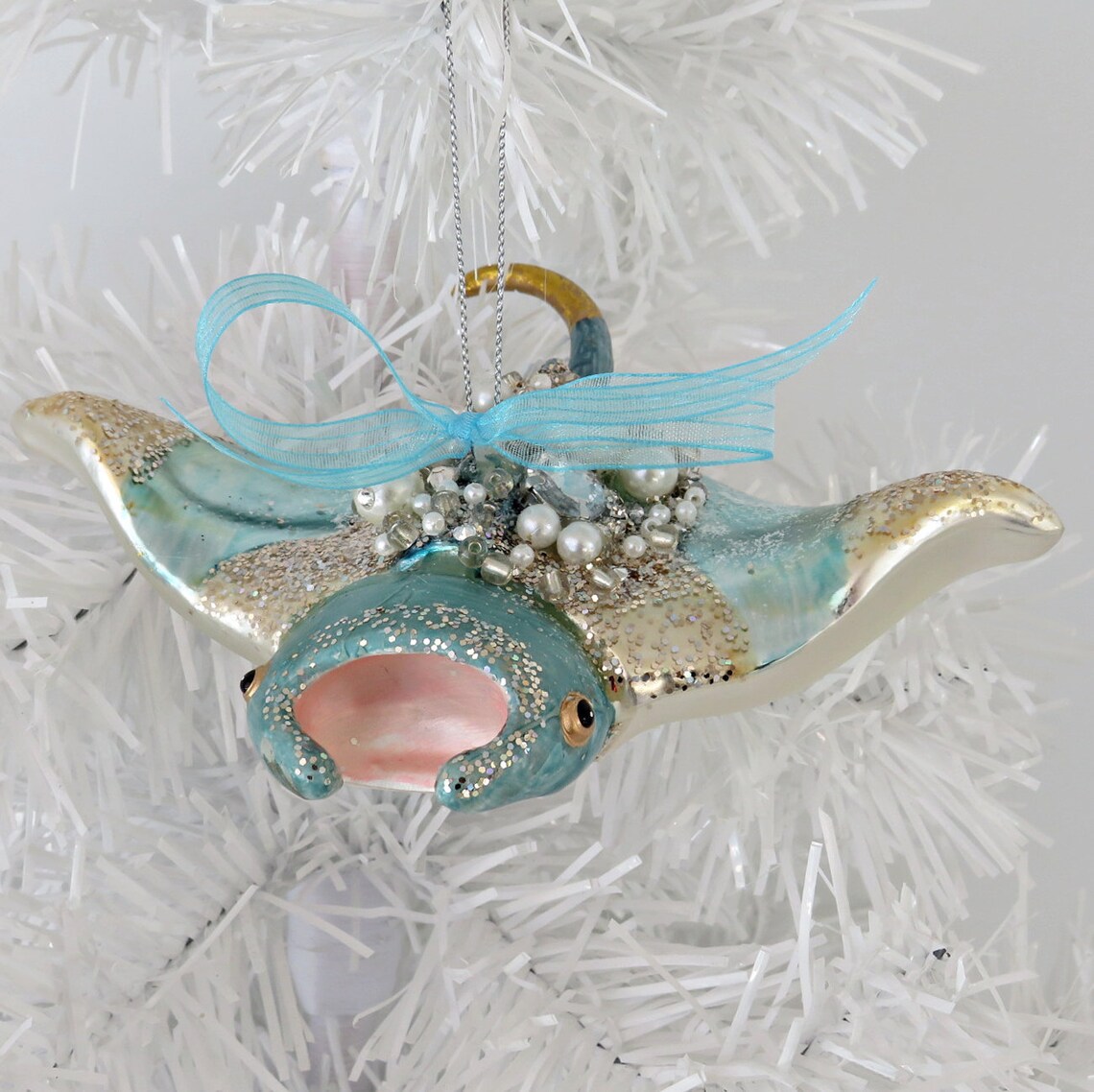 Manta Ray Ornament Glass Stingray Christmas Tree Ornament - Etsy