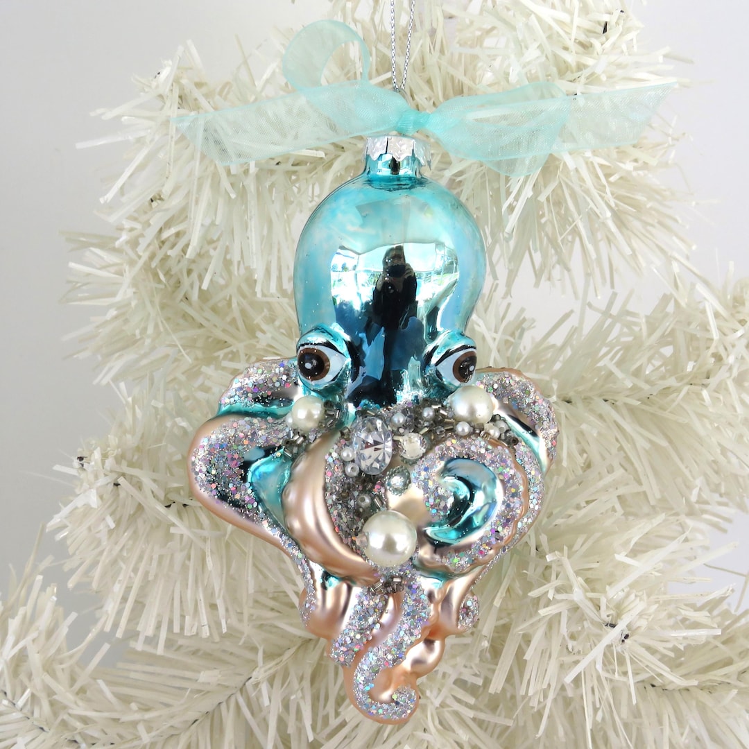 Octopus Ornament, Octopus Christmas Ornament, Bling Octopus Ornament ...