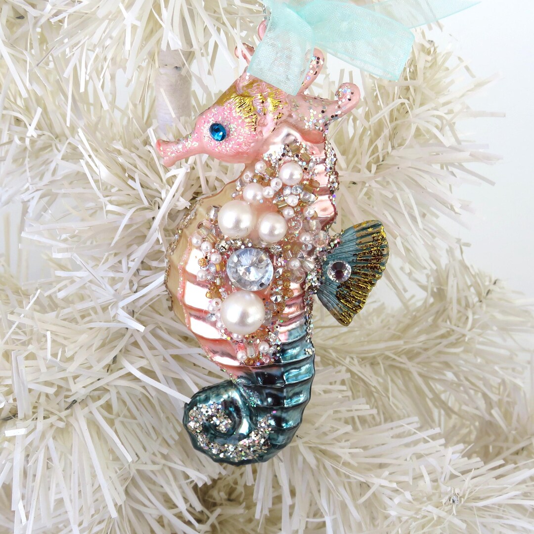 Bling Seahorse Christmas Ornament, Coastal Tree Decor - Etsy