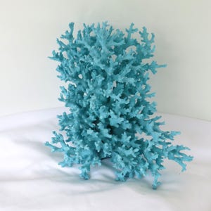Aqua Blue Real Coral Piece, Painted Aqua Blue Lacy Coral, 6 X 6.5 X 5.5 ...