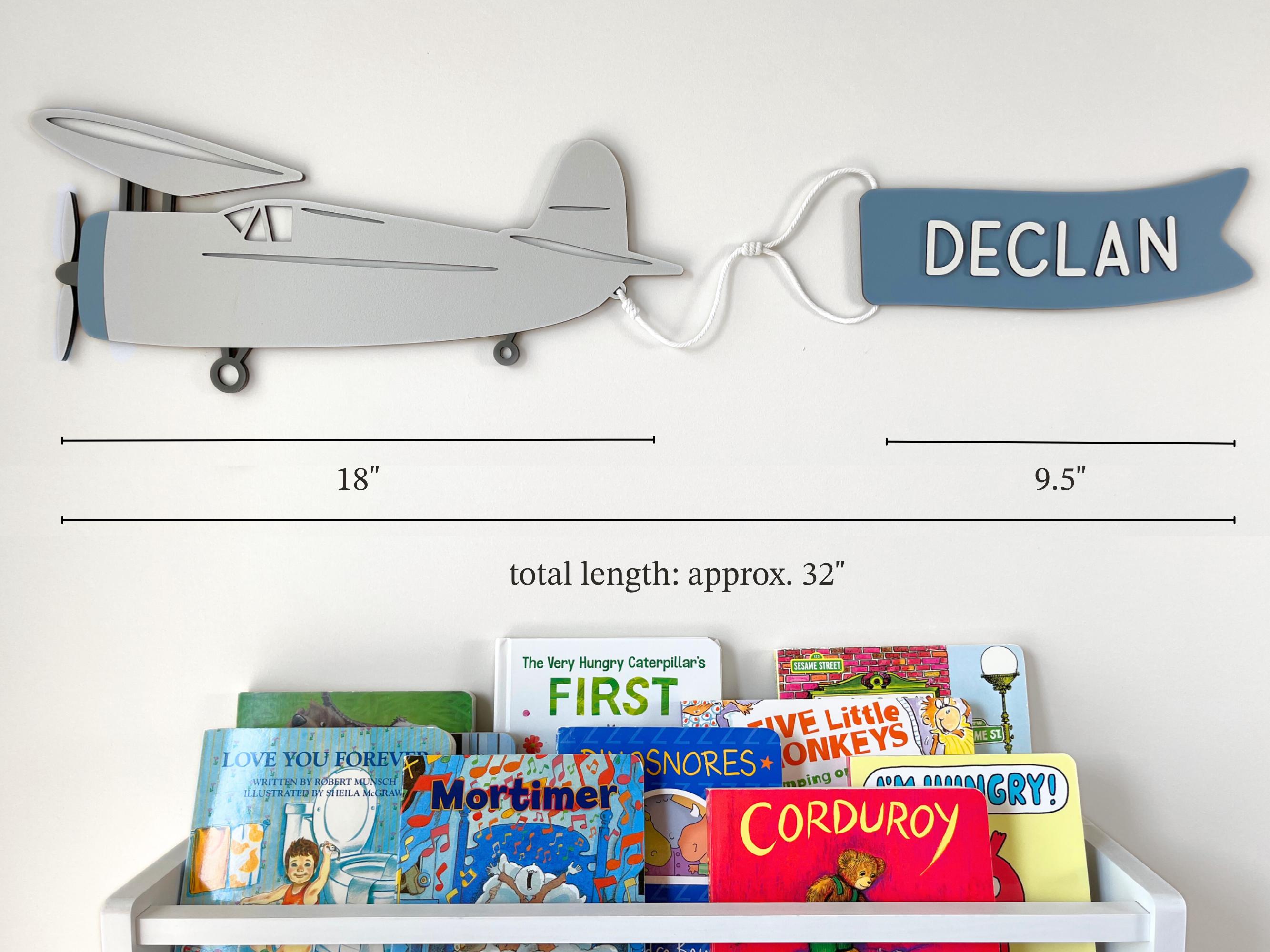 Personalized Airplane Name Sign Custom Vintage Plane Nursery Decor ...