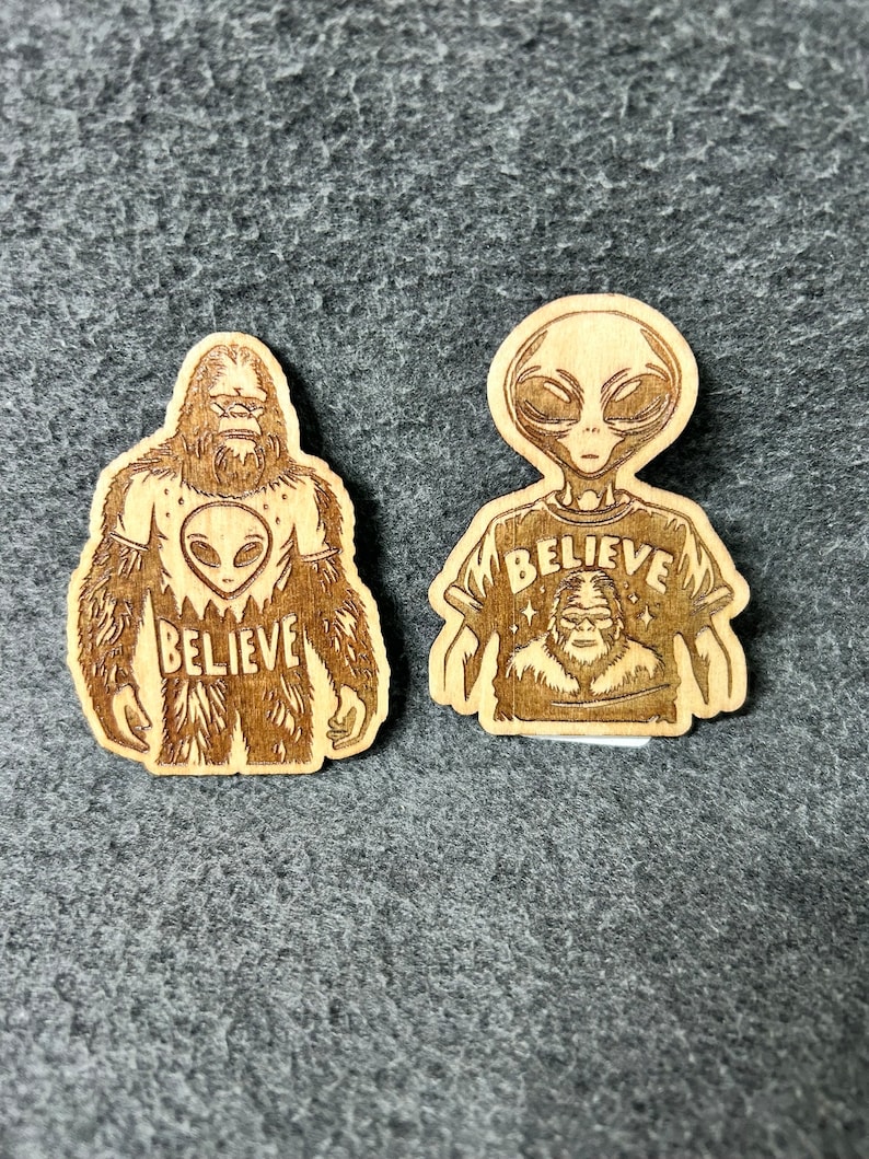 Bigfoot/sasquatch Wooden Magnets- Laser Engraved - Etsy