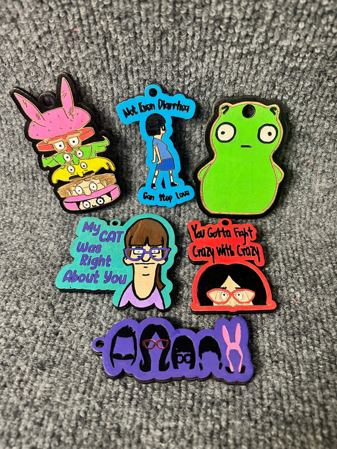 Bob's Burgers Keychains Assorted Laser Engraved and Hand Painted - Etsy
