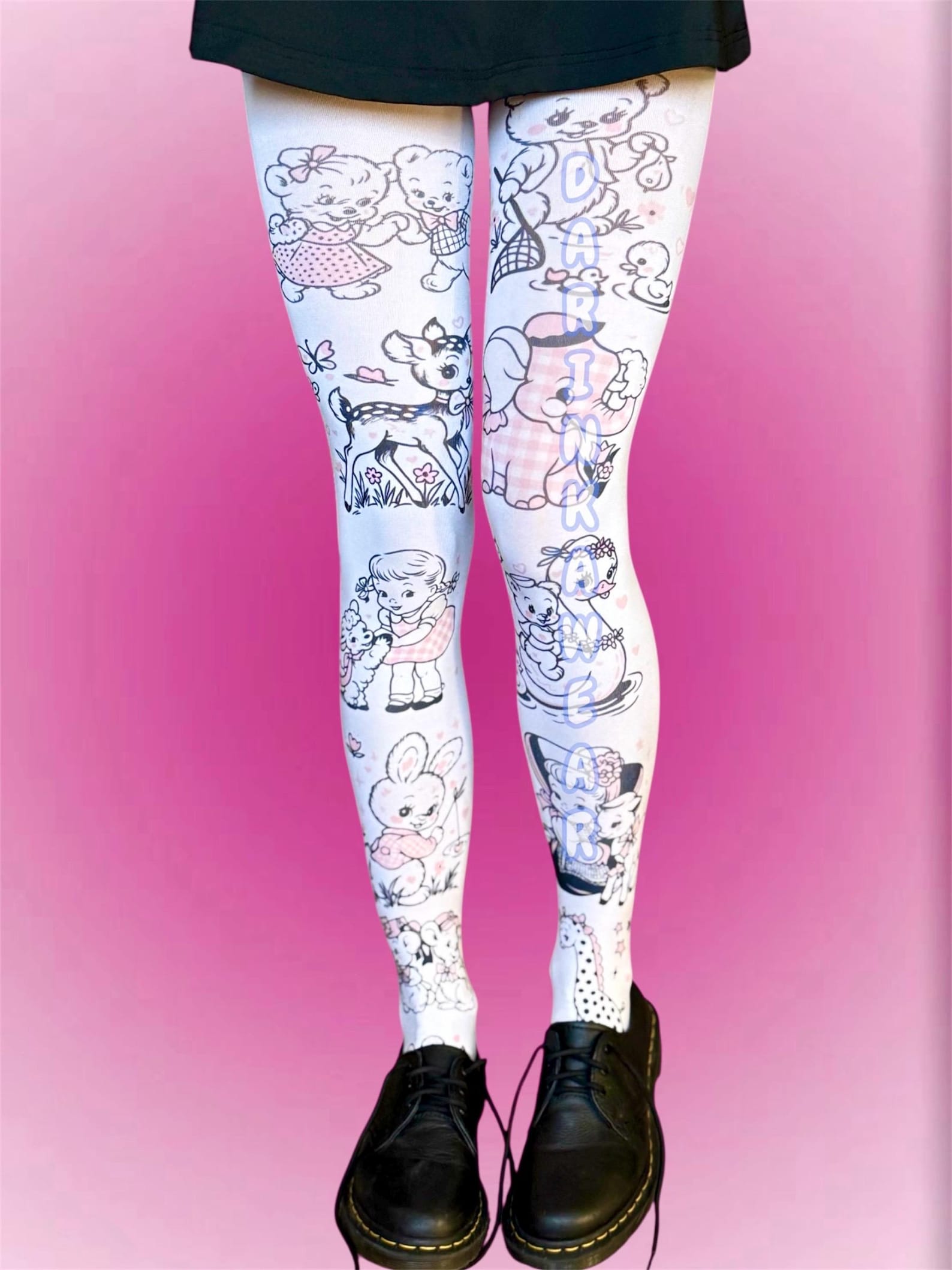 Vintage Baby Animals Tights – Kawaii Pastel White Stockings - Etsy