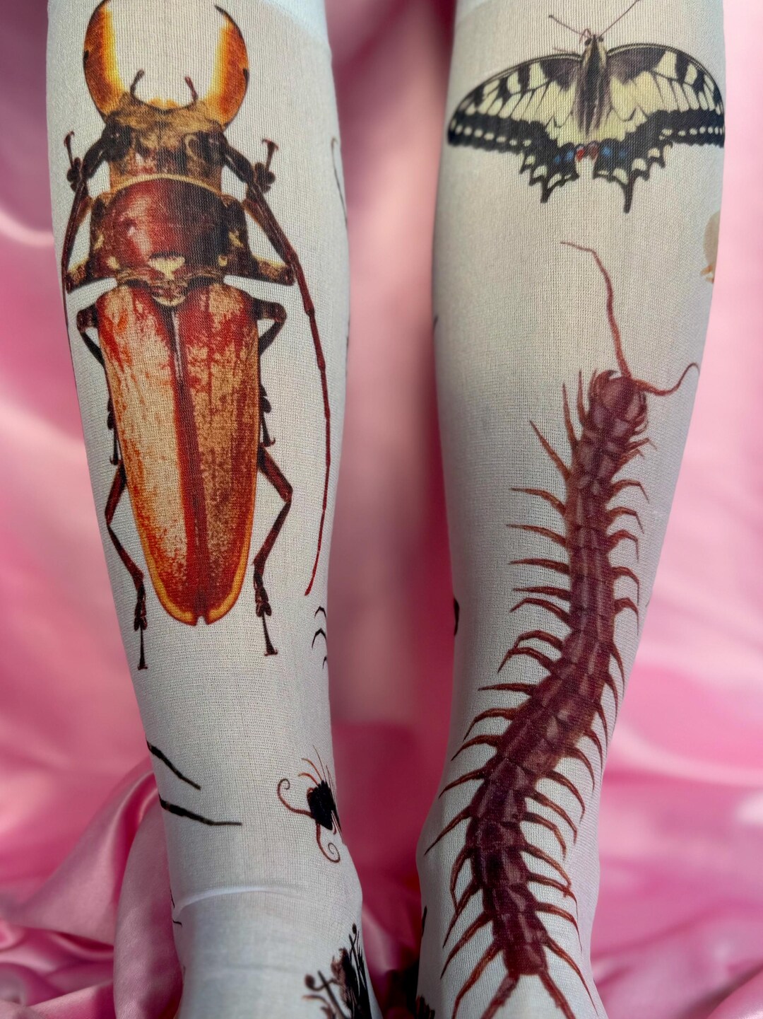 Bug and Centipede Print Knee-high Socks Bold and Unique Accessory for ...