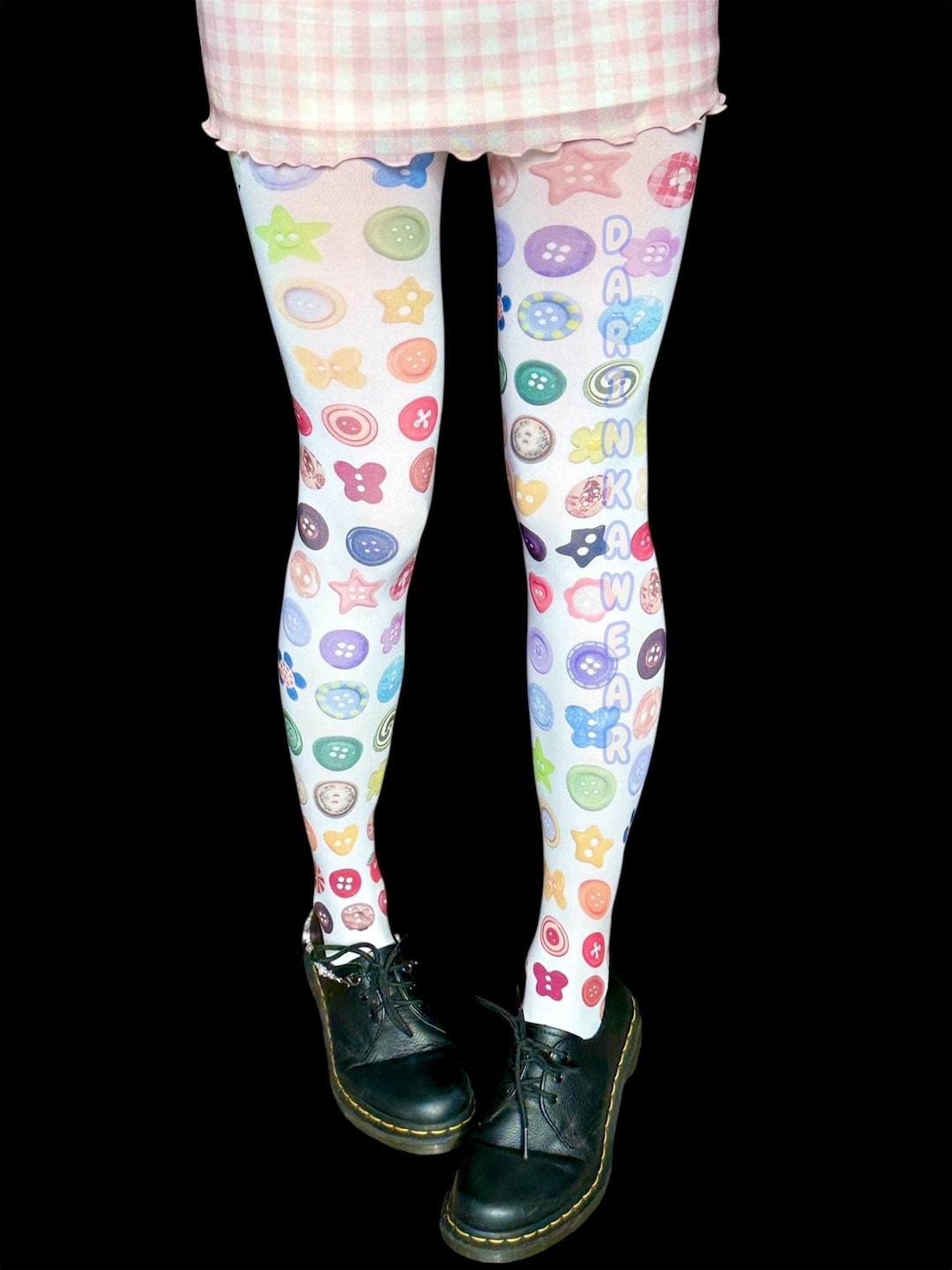 Y2K Button Tights Pastel Kawaii Harajuku Pantyhose | Cute Aesthetic ...