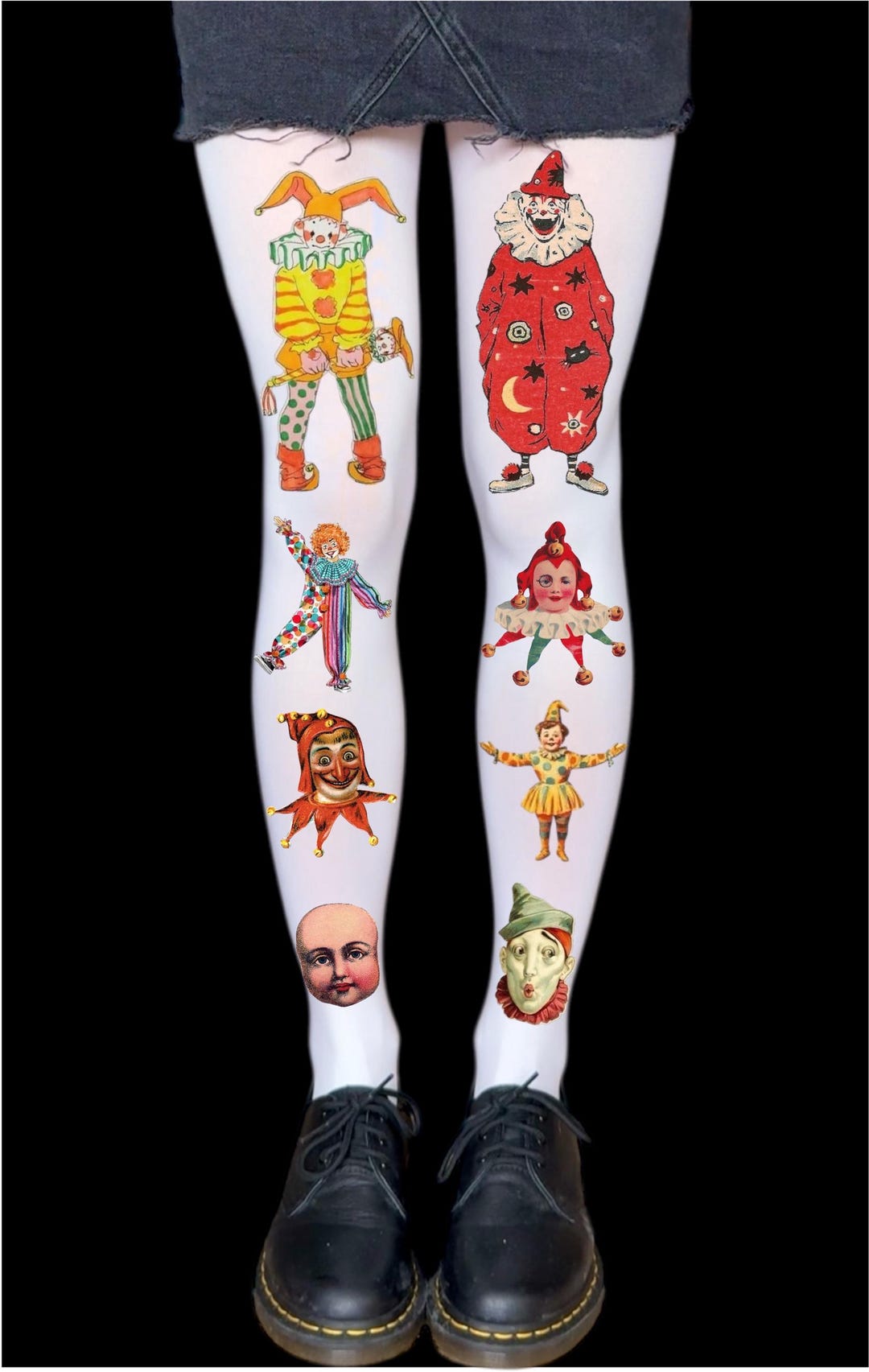 Vintage Circus Clown Tights – Creepy Cute Jester Aesthetic - Etsy