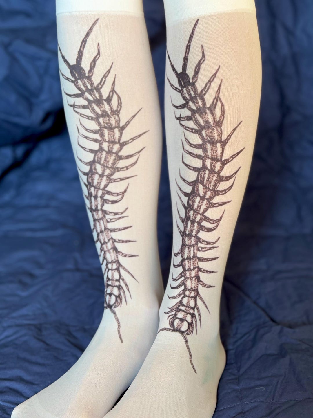 Bold Centipede Print Knee-high Socks Edgy, Unique Statement for ...
