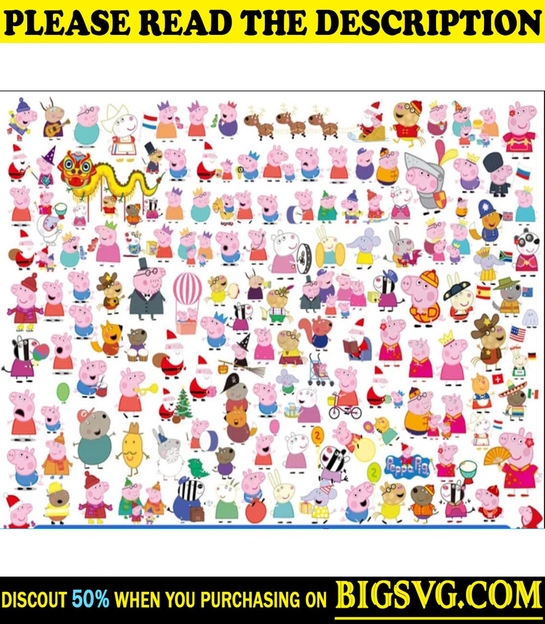 250 Peppa Pig Birthday Svg, Peppa Pig Princess Svg,, Peppa Pig Cut ...
