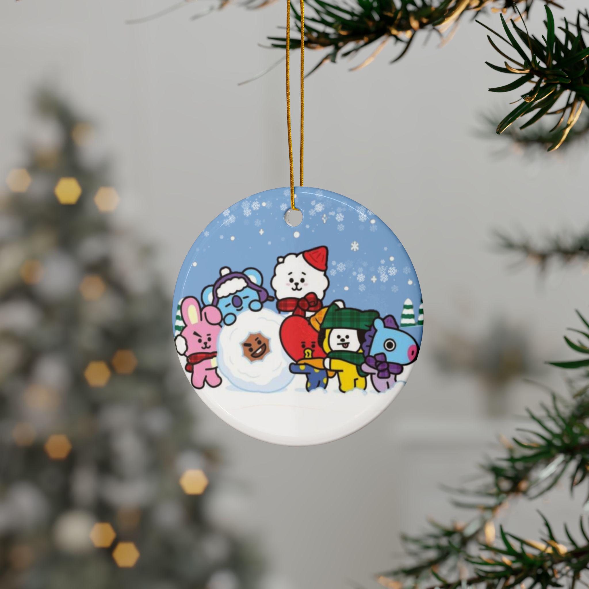 Cute BT21 Group Ceramic Christmas Ornaments, Tata Koya RJ Chimmy Shooky ...