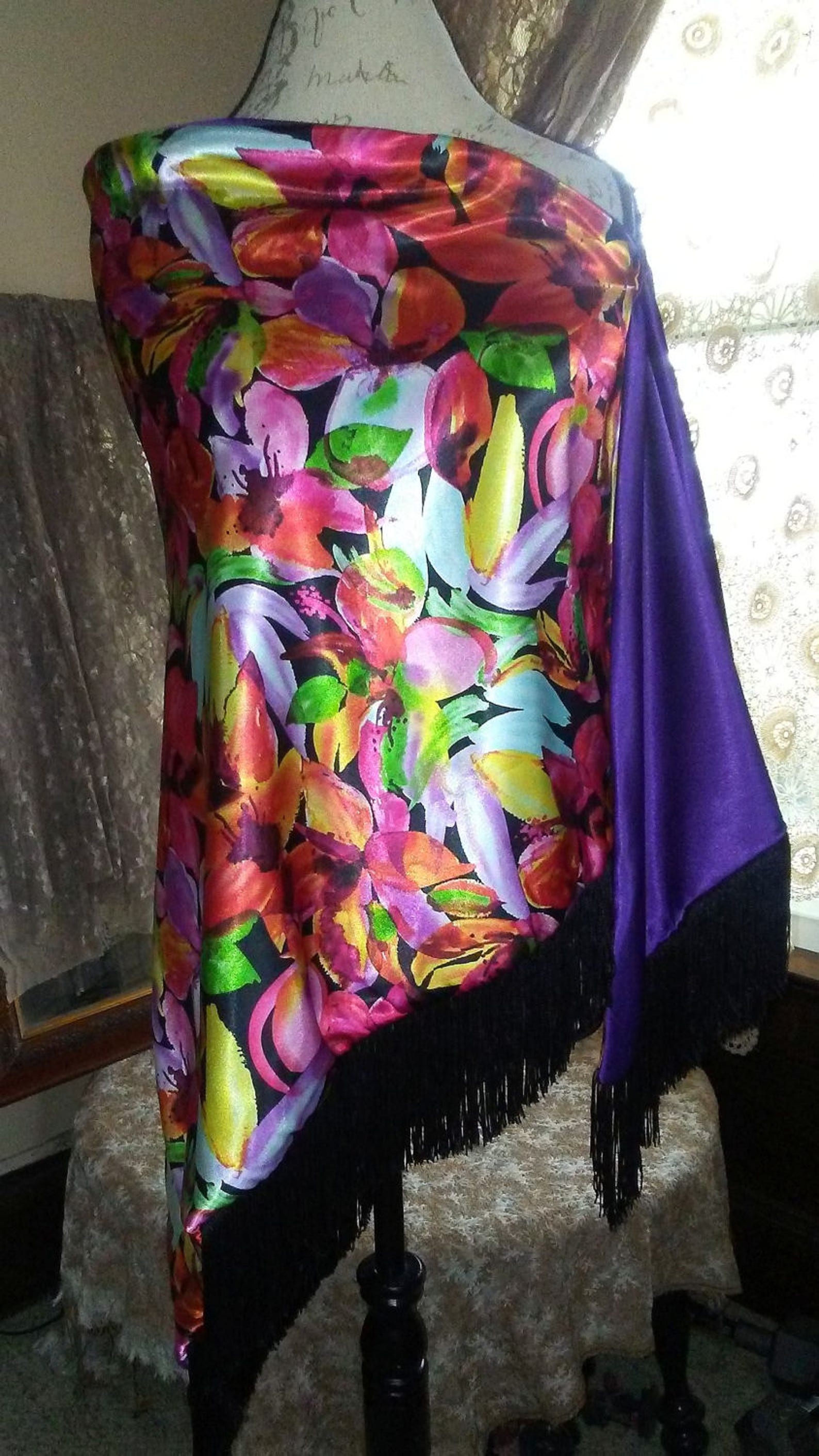 Ladies' Fabric Satin Silky Fabric Shawl - Etsy