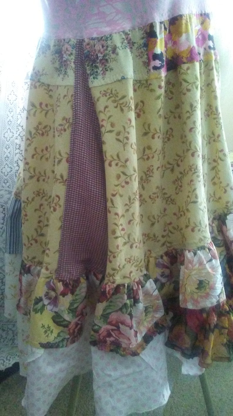 Altered Couture, Art to Wear, Ornate, Floral, Patchwork Dress - Etsy