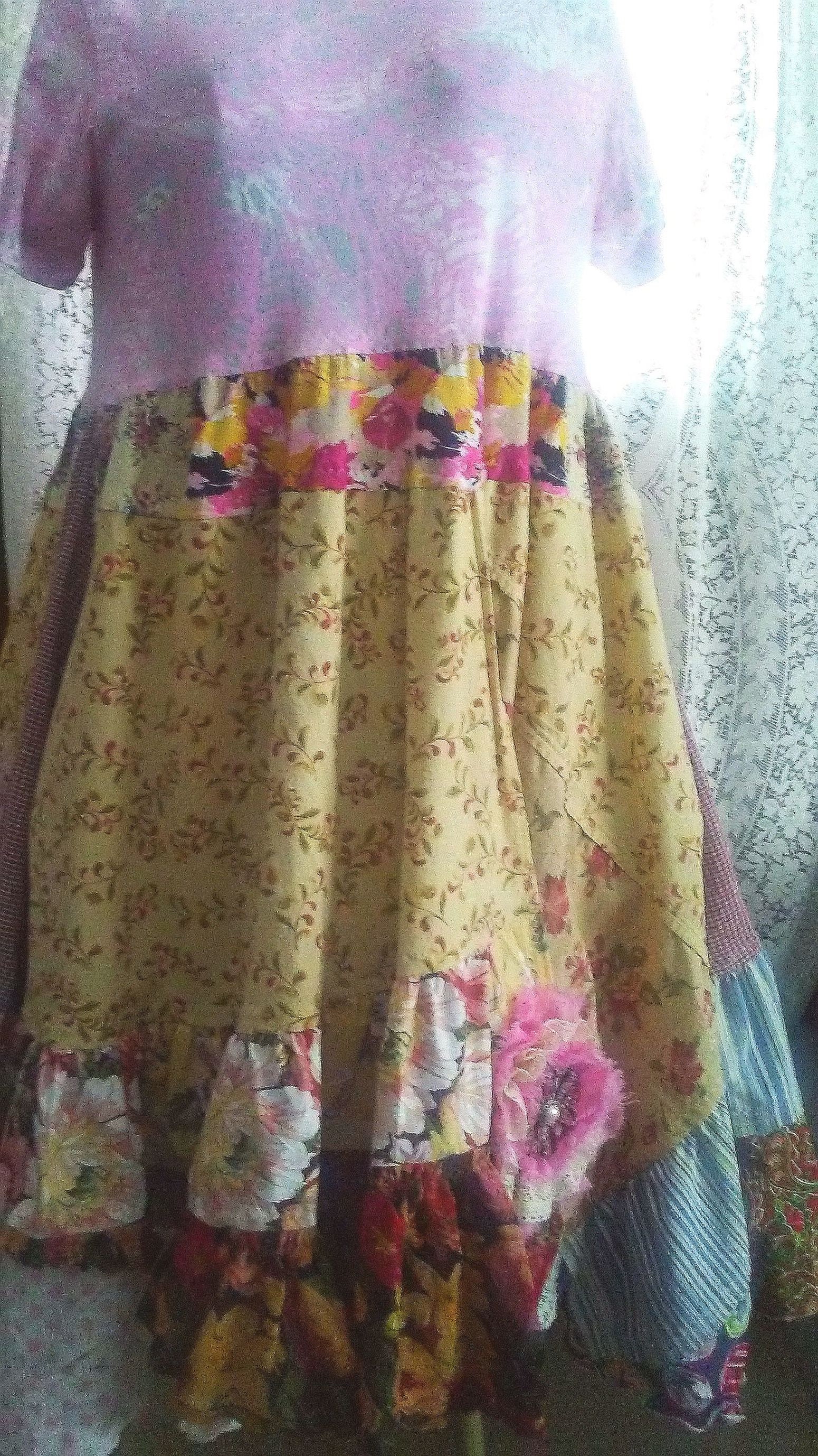 Altered Couture, Art to Wear, Ornate, Floral, Patchwork Dress - Etsy