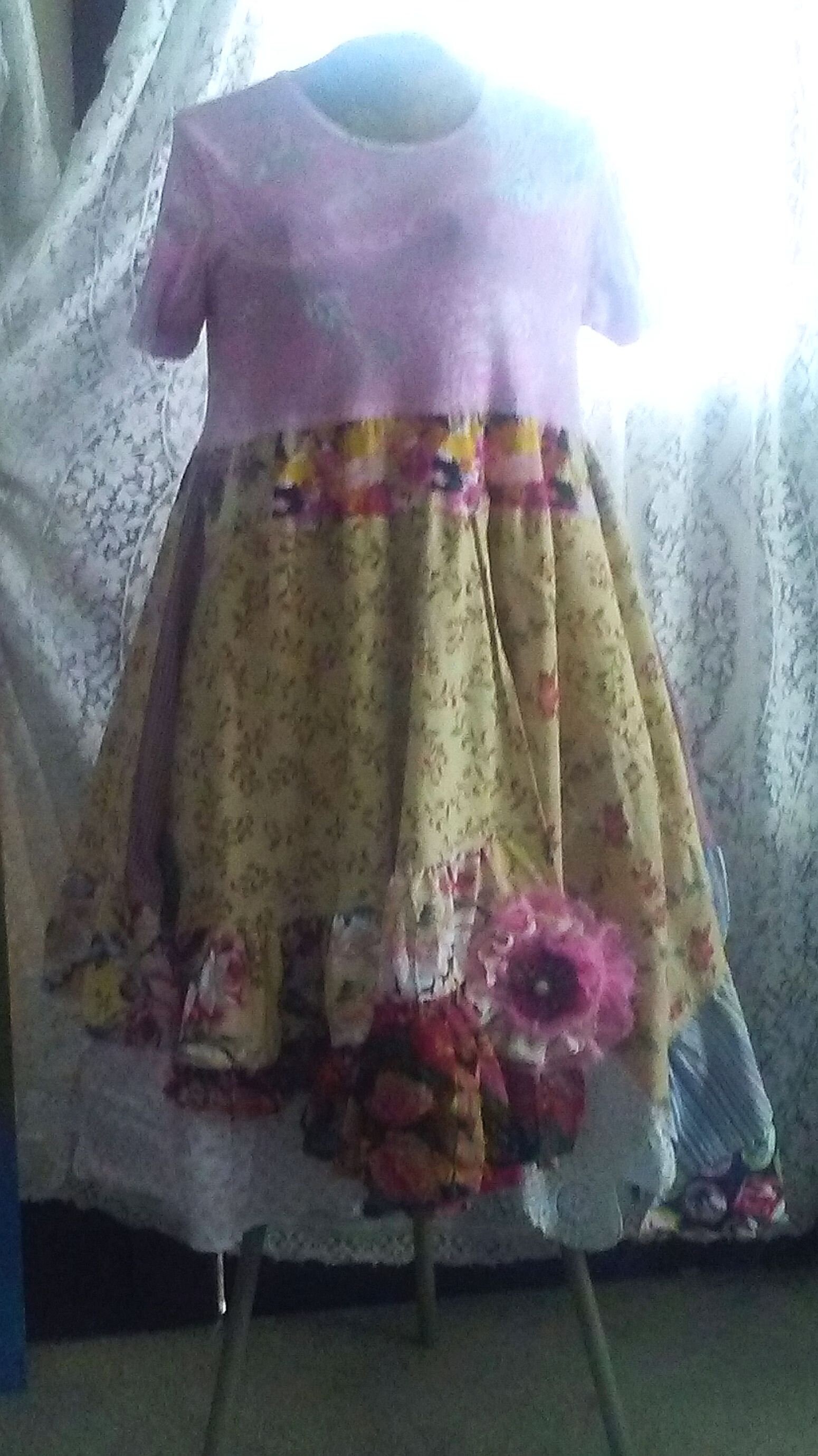 Altered Couture, Art to Wear, Ornate, Floral, Patchwork Dress - Etsy