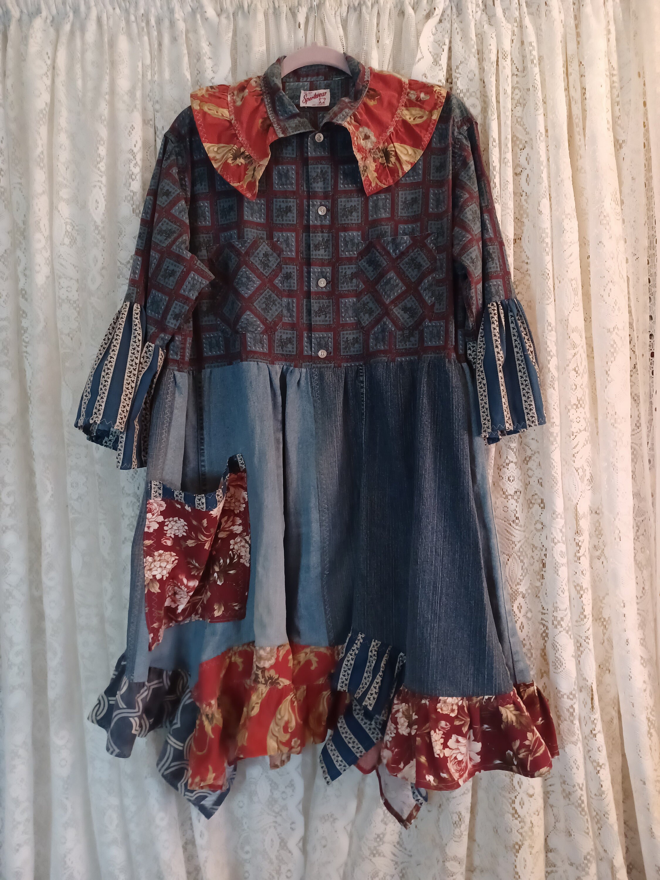 Upcycled, Patchwork, Unique, Hand Made, Reconstructed Dress, Made From ...