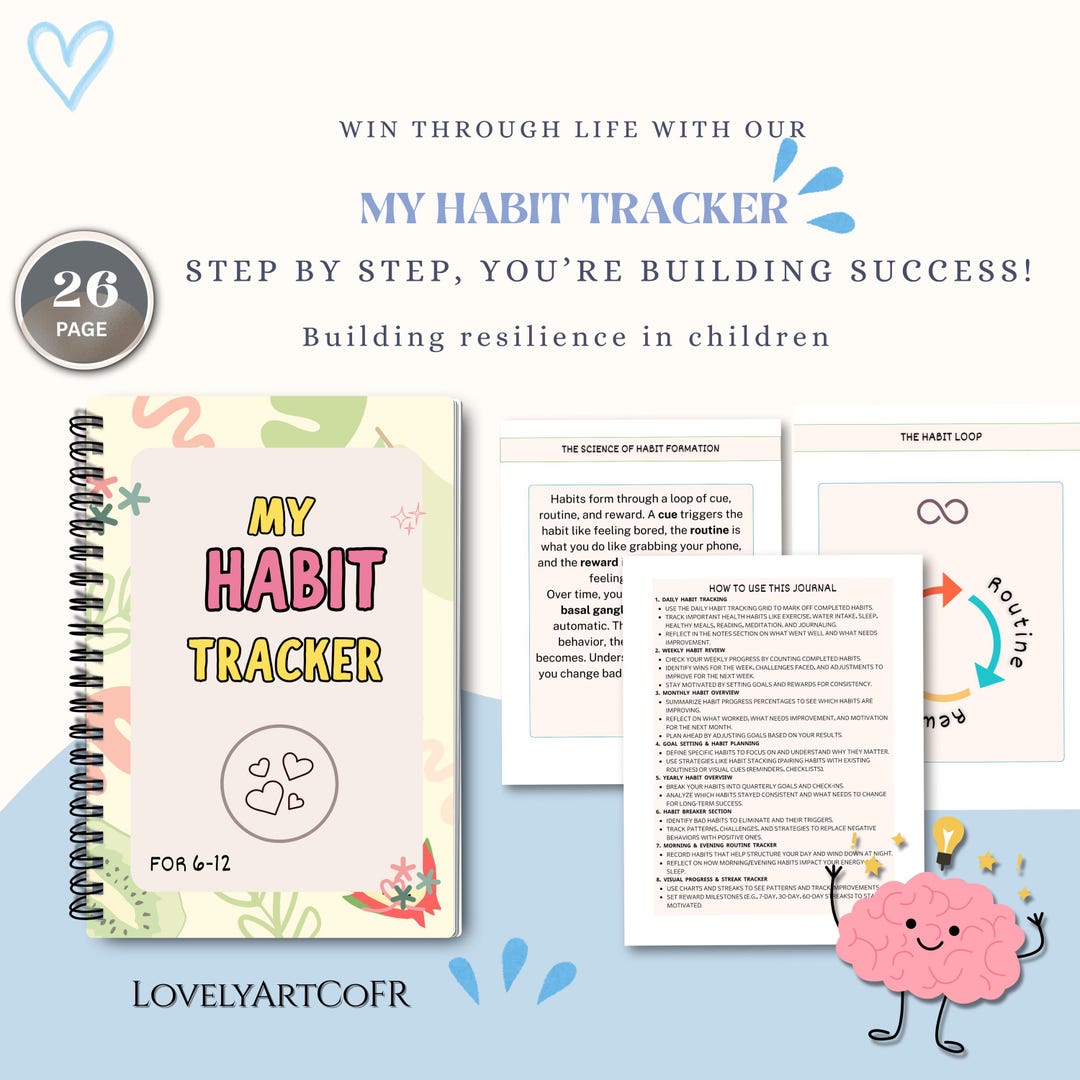 Habit Tracker Workbook for Kids | Build Positive Habits & Routine ...