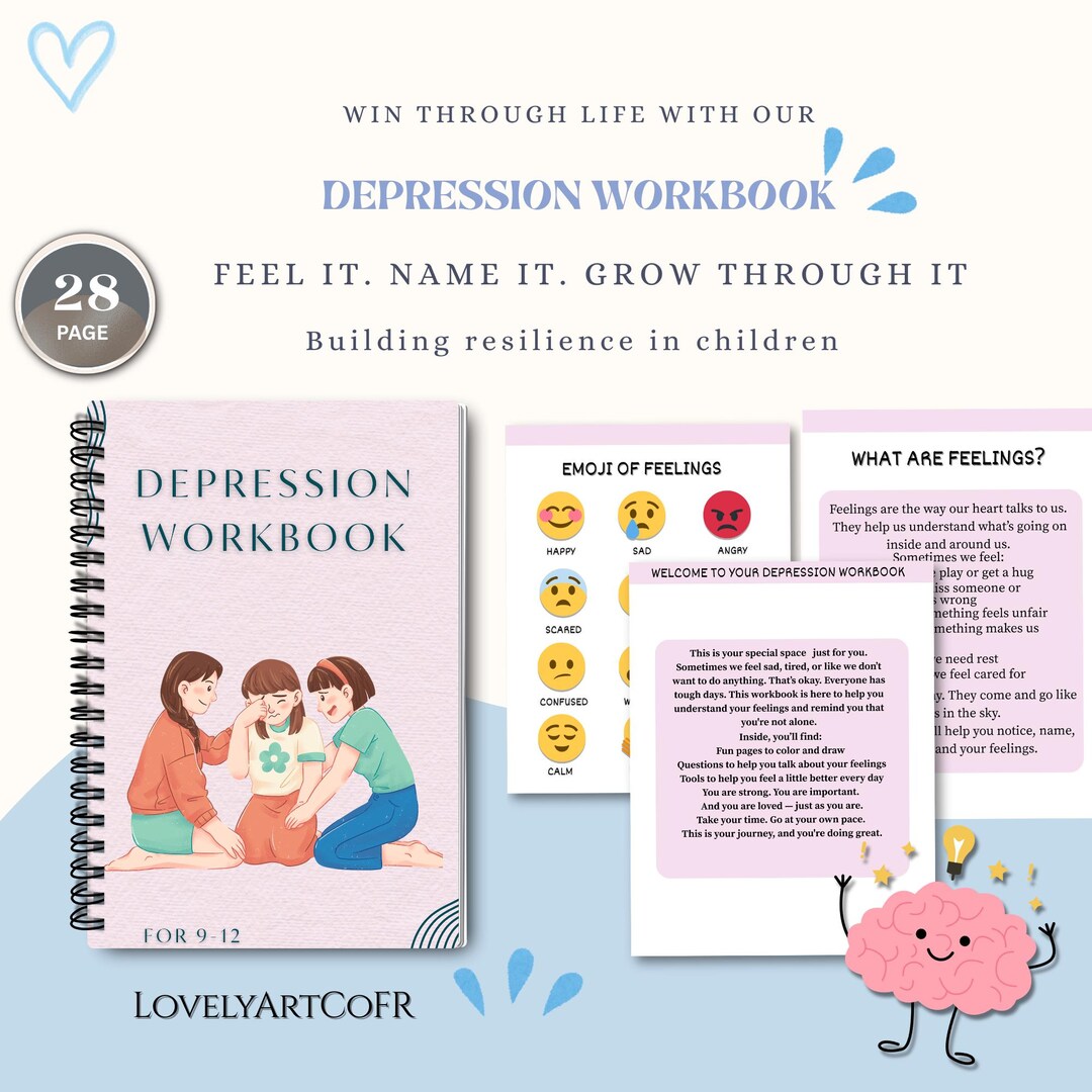 Depression Workbook for Kids | Emotional Wellness & Mental Health ...