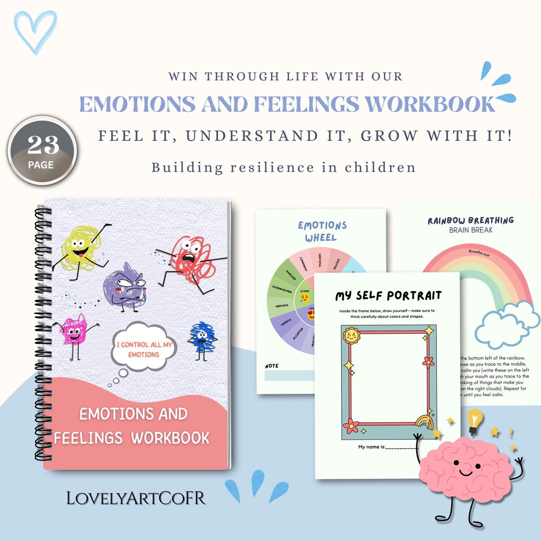 Emotions and Feelings Workbook Journal for Kids - Printable PDF With ...