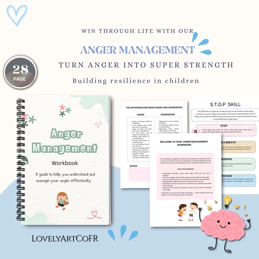 Anger Management Workbook for Kids - Emotional Regulation & Coping ...