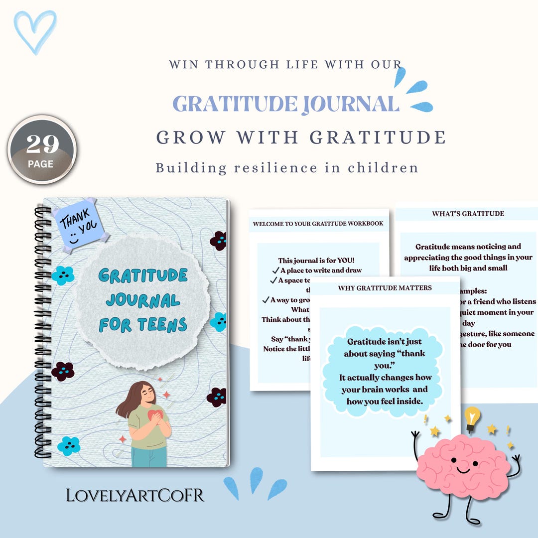 Gratitude Journal for Kids & Teens | Printable PDF With Daily Prompts ...