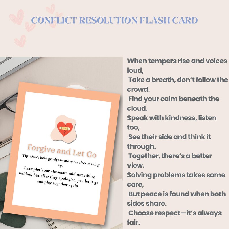 Conflict Resolution Flash Cards for Kids | Printable PDF With Social ...