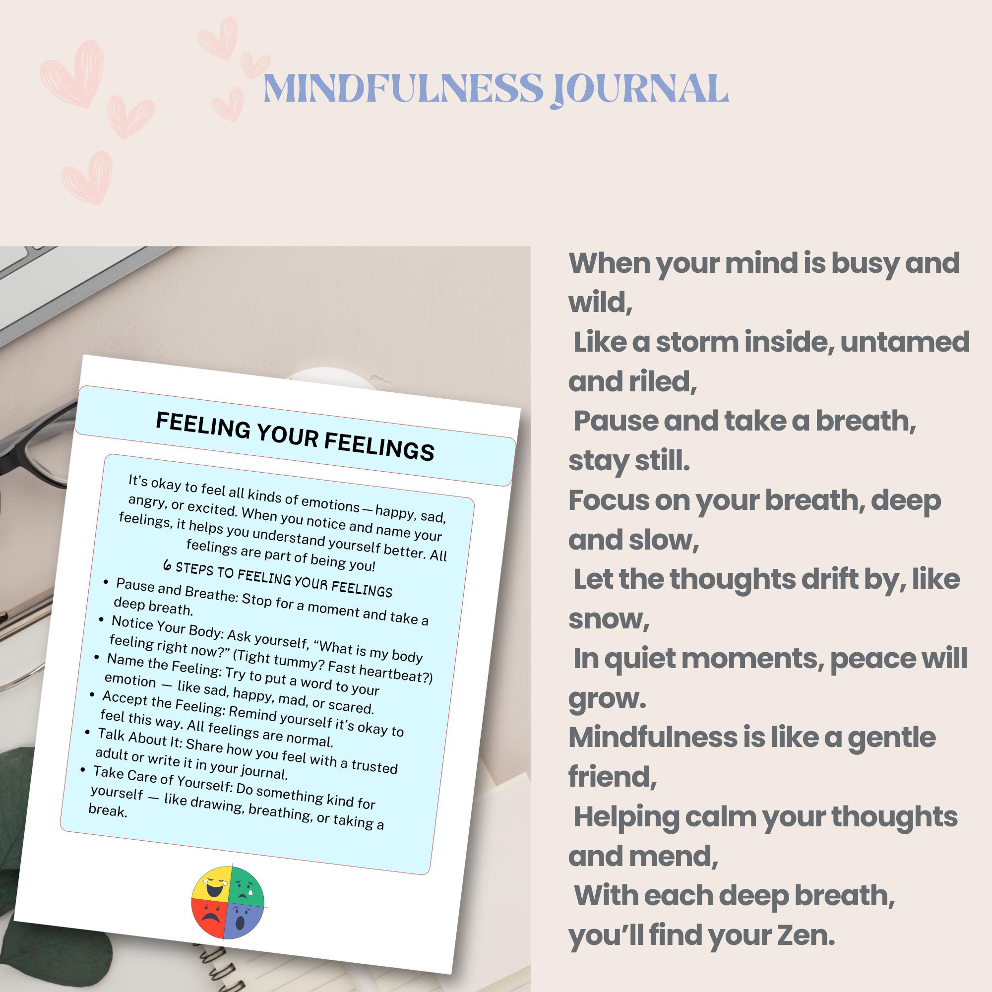 Mindfulness Journal for Kids | Printable PDF With Daily Prompts ...