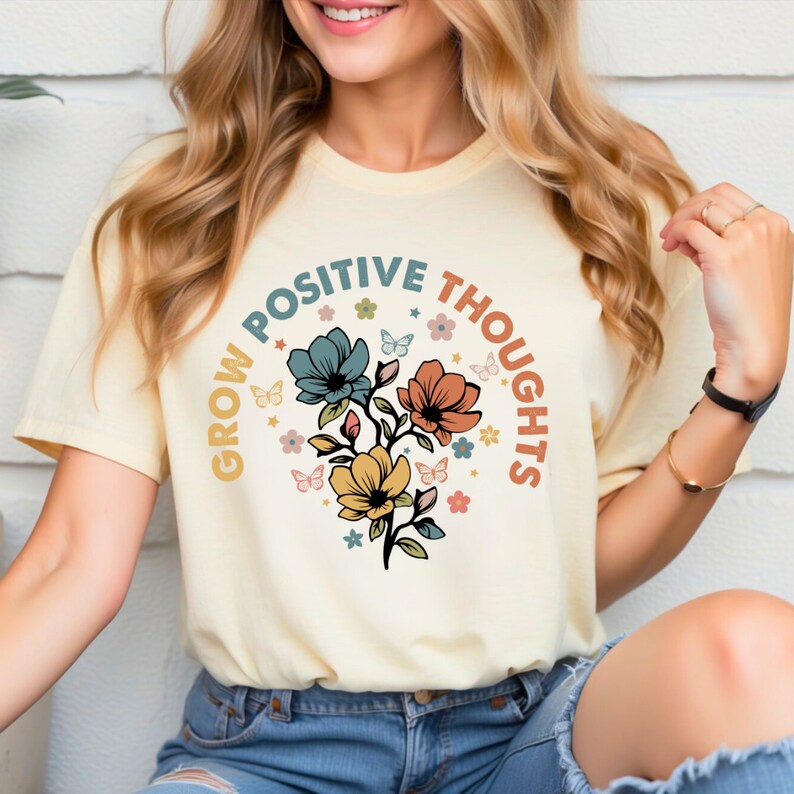 Grow Positive Thoughts Quote T Shirt for Girl T Shirt for Daughter ...