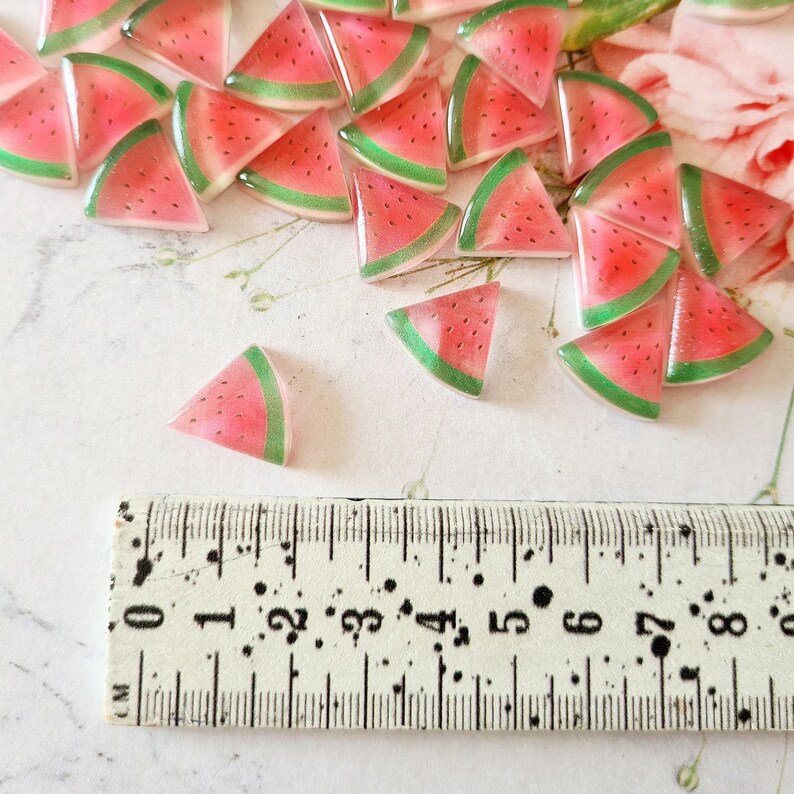 Watermelon Resin Flatbacks, Fruit Flatback Cabochons, Pack of 10 Hair ...