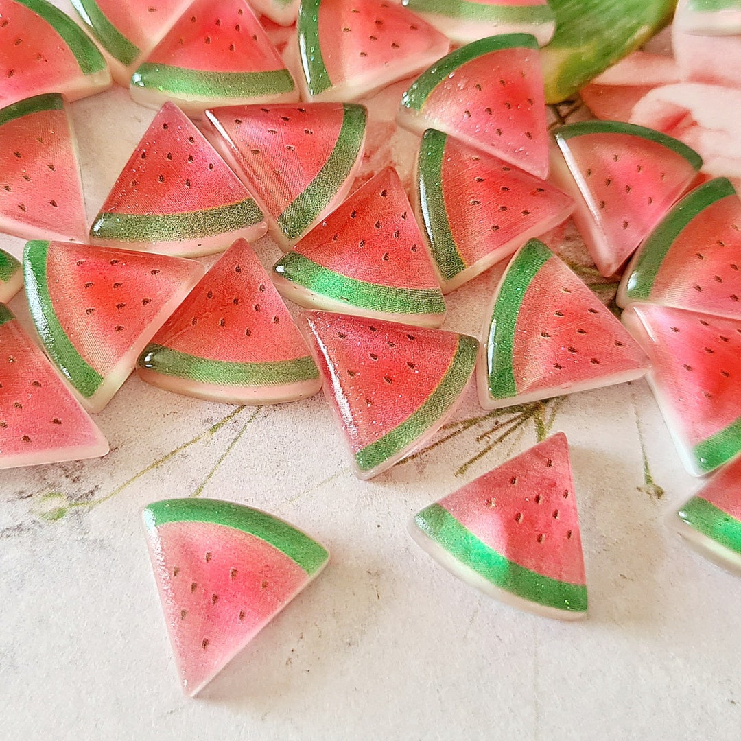 Watermelon Resin Flatbacks, Fruit Flatback Cabochons, Pack of 10 Hair ...