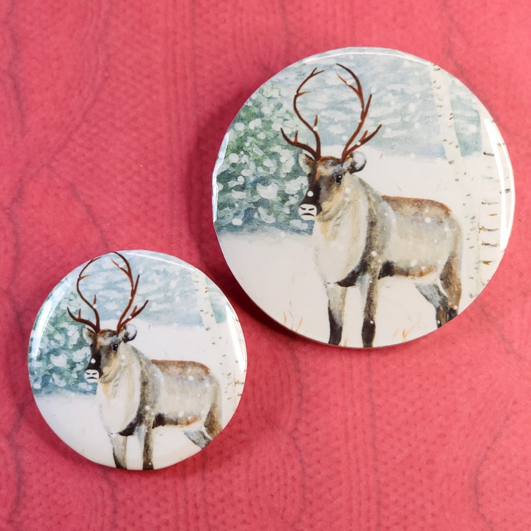 Reindeer - Button - Etsy