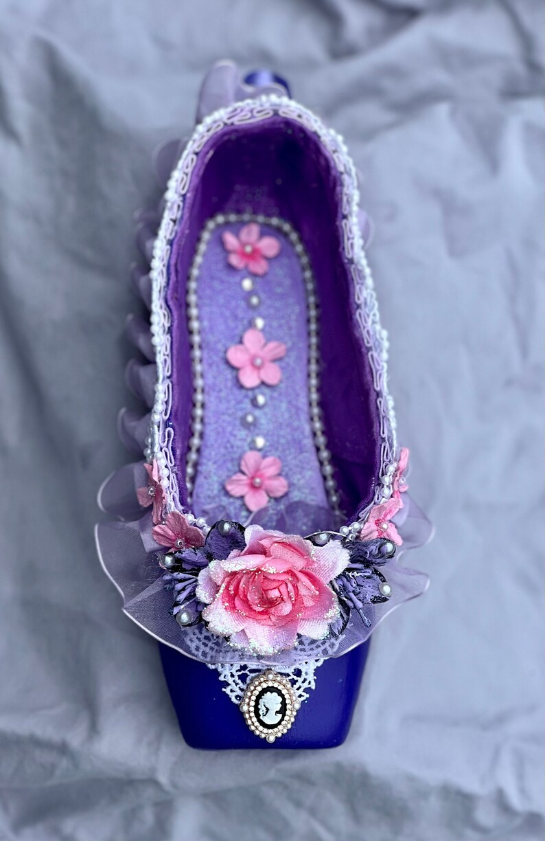 Painted Pointe Shoe-the Nutcracker Purple Floral Prologue - Etsy