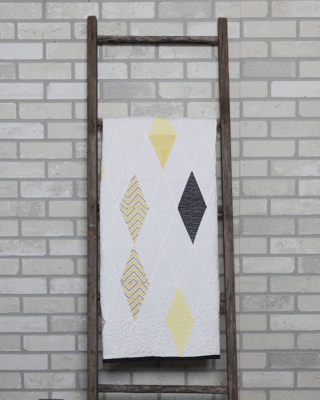 Baby Quilt Pattern, Modern Diamond Block, Crib Size: 37 1/2" X 46 1/2 ...