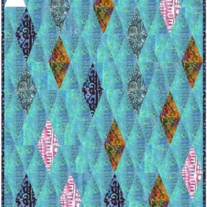 PDF Quilt Pattern Diamonds Modern Quilt Patch Size 37" X 46" Free Bonus ...