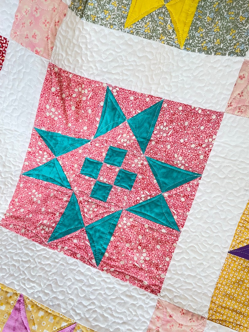 Vintage Star Block Quilt Pattern: Scrappy Twin Size Design Size 97" X 78" by Donna Westerkamp - Etsy