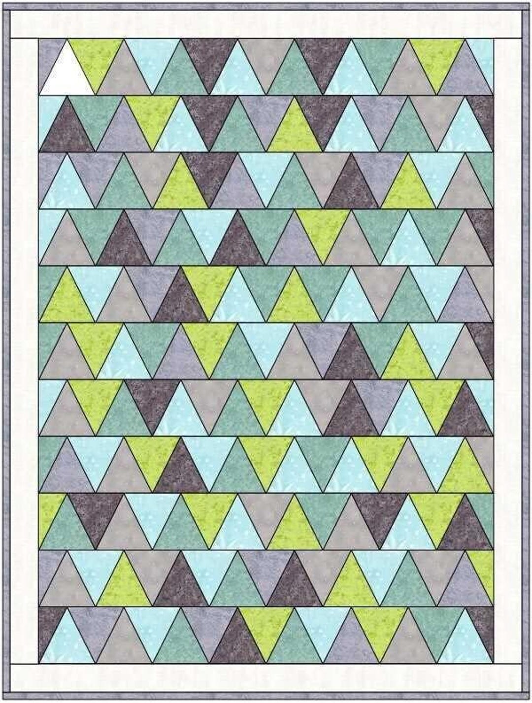 Pyramid Baby Quilt Pattern: Modern Triangle Blocks Size 37" X 49 Petina ...