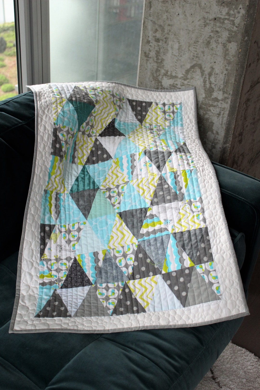 PDF Pyramid Baby Quilt Pattern, Size 37" X 49", Small Easy Baby Quilt ...