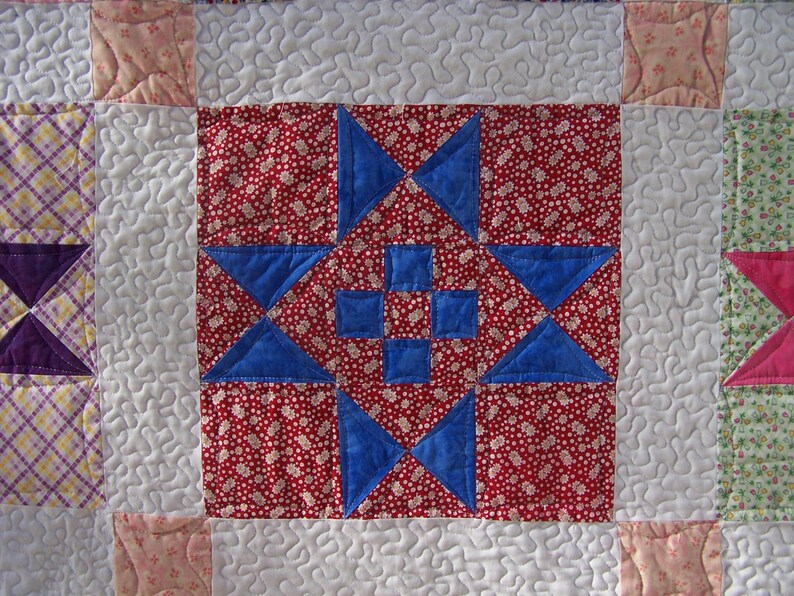 Vintage Star Block Quilt Pattern: Scrappy Twin Size Design Size 97" X 78" by Donna Westerkamp - Etsy