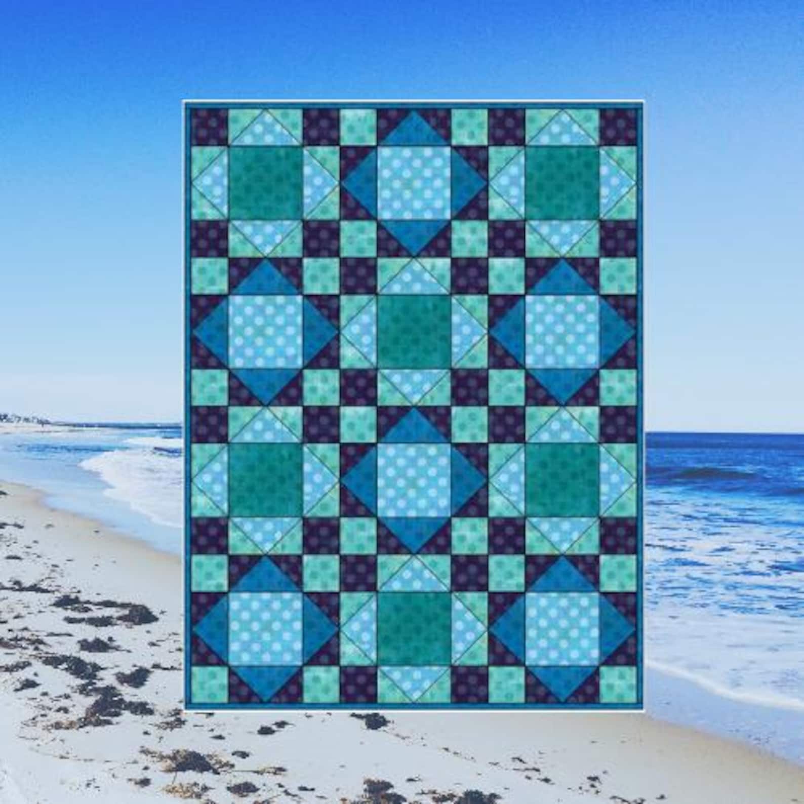 Blue Wave Baby Quilt Pattern: King's Crown Crib Quilt Measuring 37" X ...