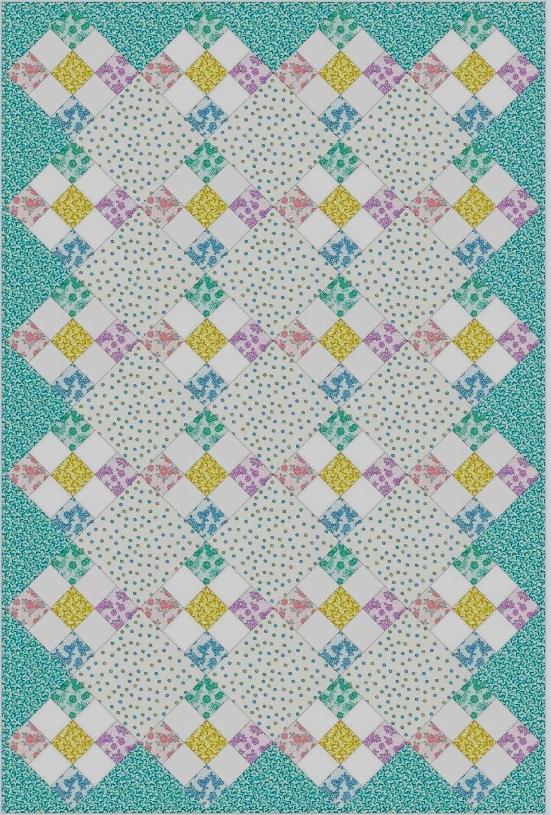 Easy Nine Patch Baby Quilt Pattern: 34” X 51” (PDF) - Etsy
