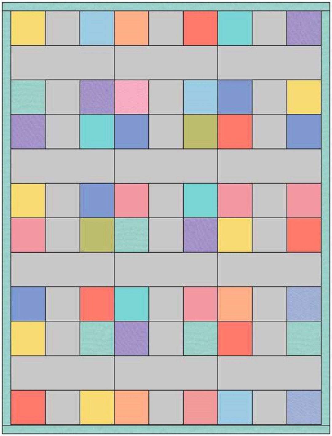 DIY Simple Modern Baby Quilt Pattern With Easy Block Layout, Finished ...