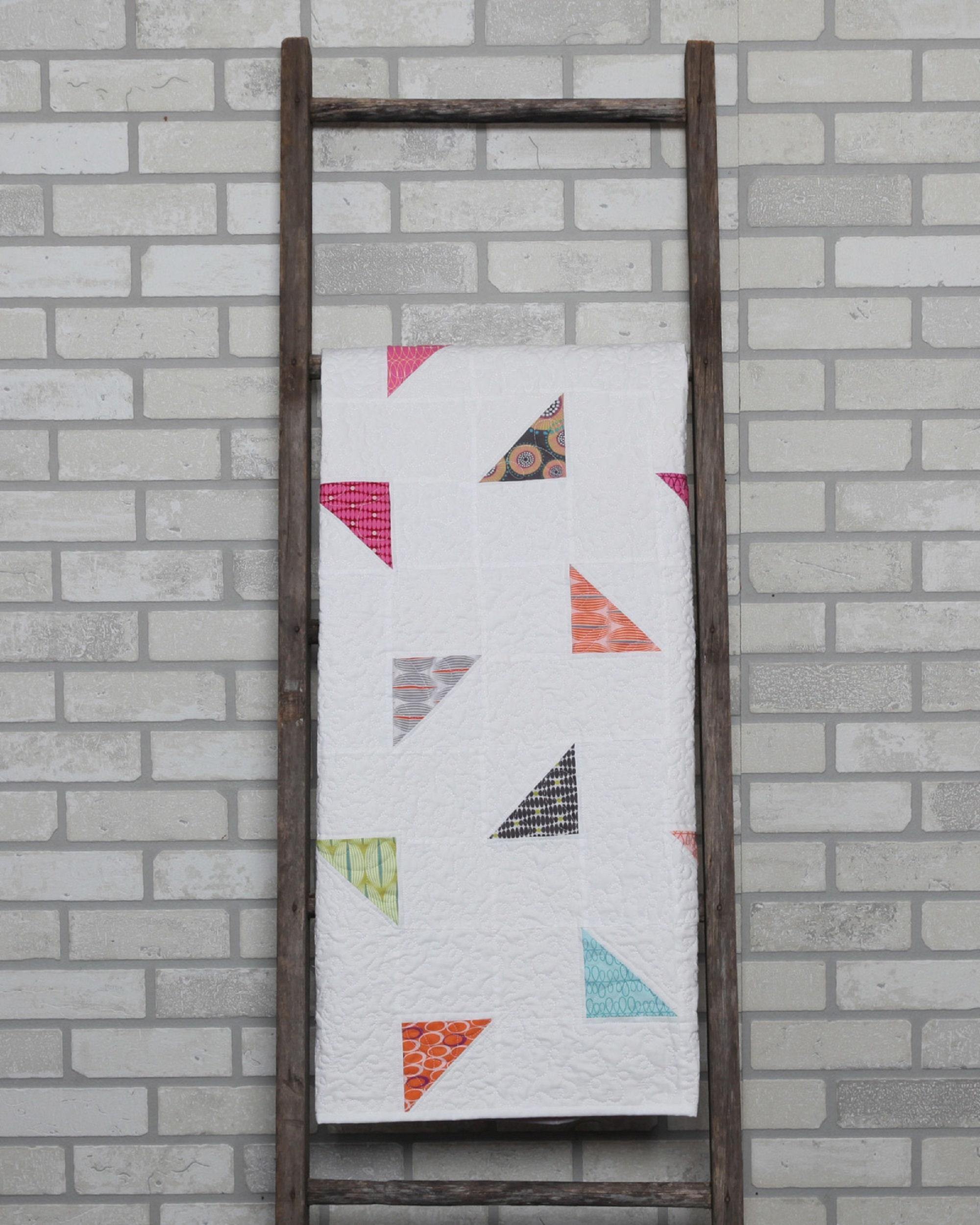 Colorful Triangles Baby Quilt Pattern: Modern Geometric Design (48 ...